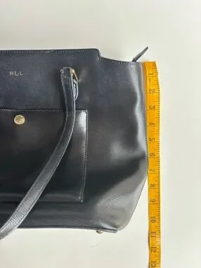Lauren Ralph Lauren | Bags | Ralph Lauren Black Leather Tote | Poshmark